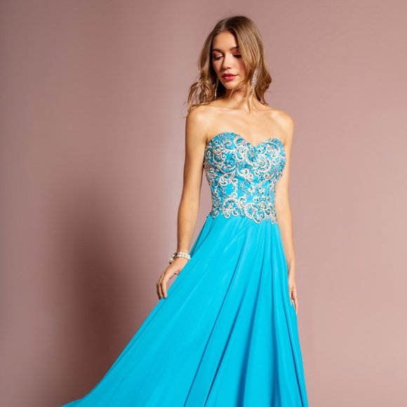GLS Collective | Dresses | New Long Strapless Sleeveless Chiffon Dress ...